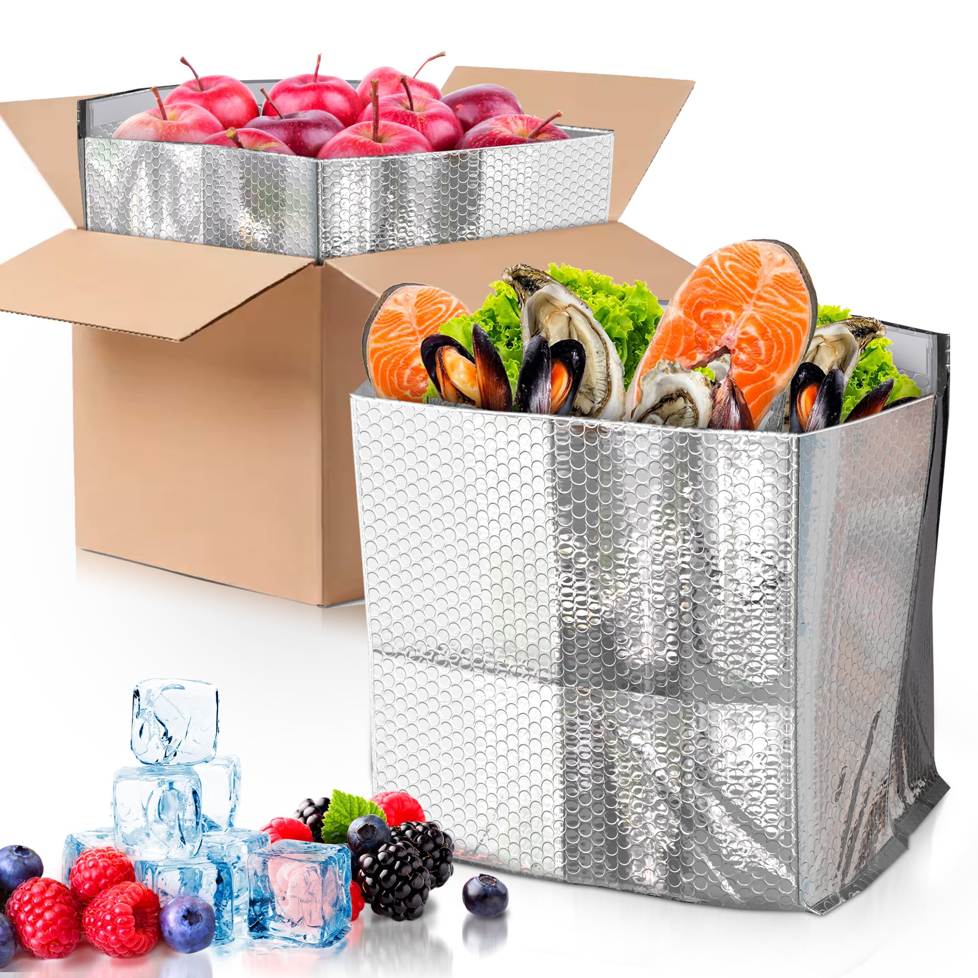 Buy Foil Insulated Box Liners 12" x 10" x 9" Double-Layer Thermal ...