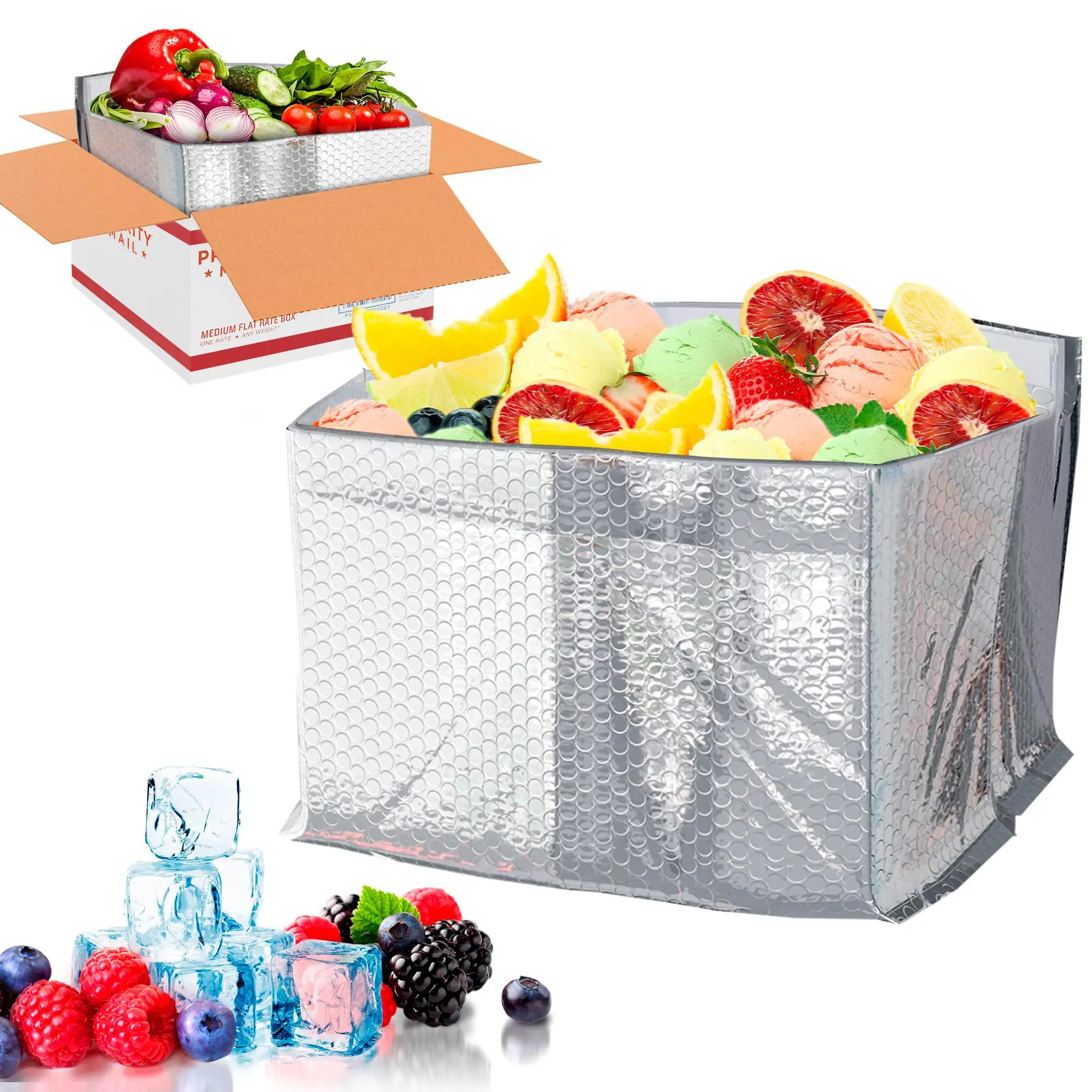 Buy Foil Insulated Box Liners 11" x 8.5" x 5.5" Double-Layer Thermal ...