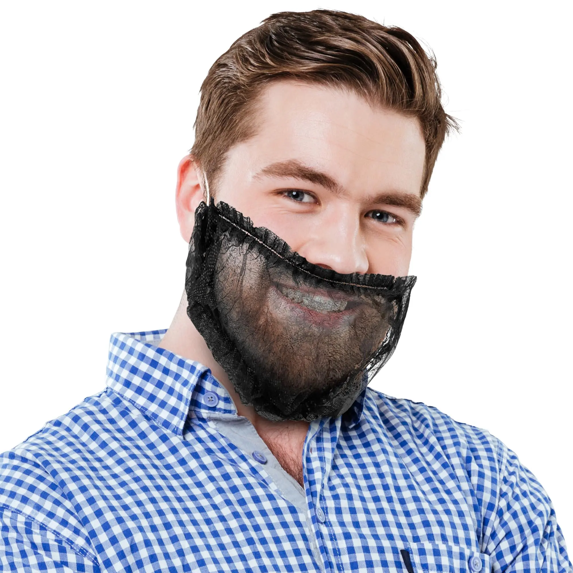 Buy Black Disposable Polypropylene Beard Covers 18" Honeycomb Beard ...