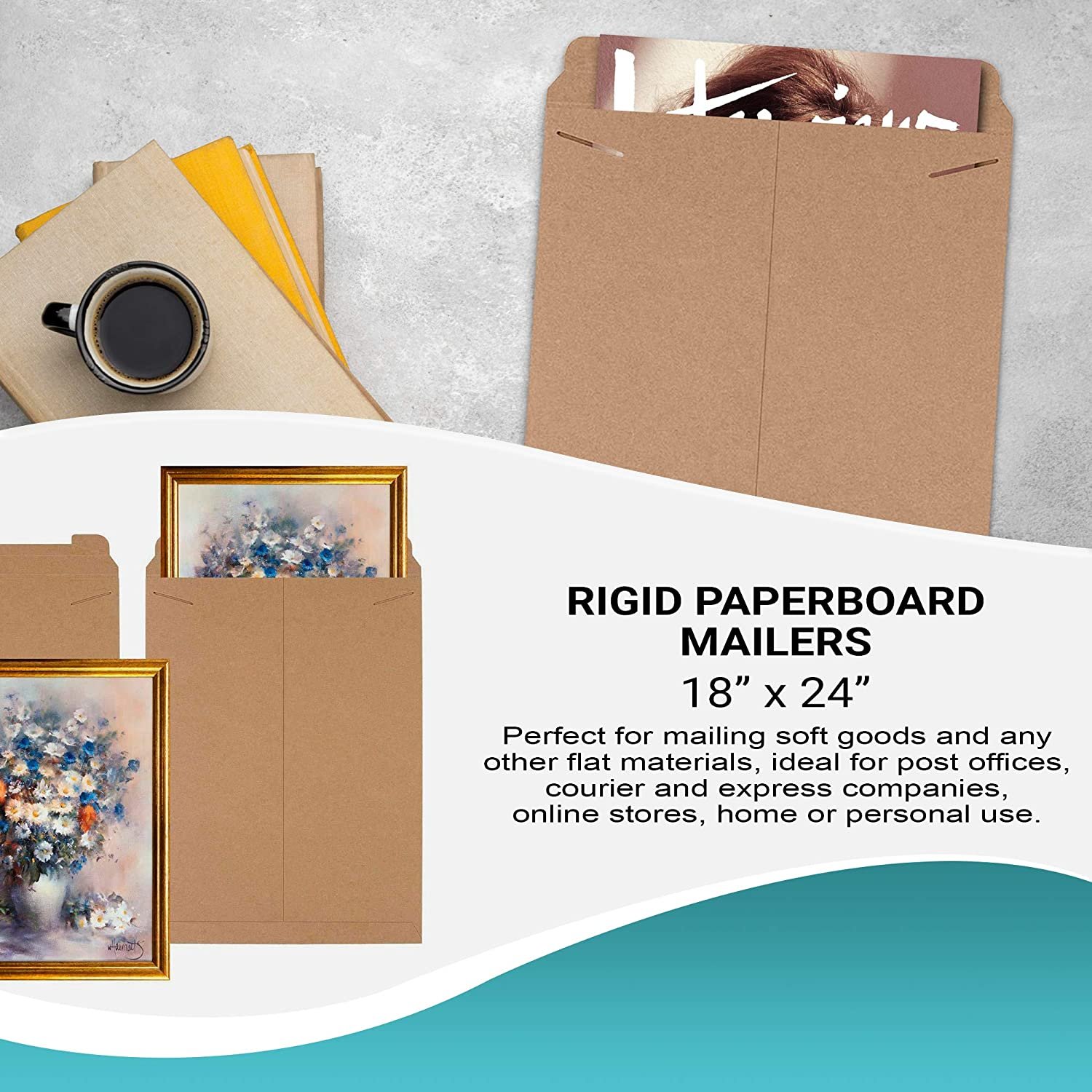 💌 Buy Brown Paperboard Rigid Mailers 18" x 24" Tab-Lock
