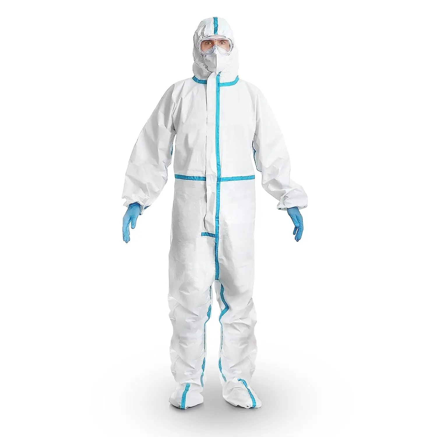 Buy White Waterproof Laminated PP Disposable Coveralls X-Large 50 gsm ...