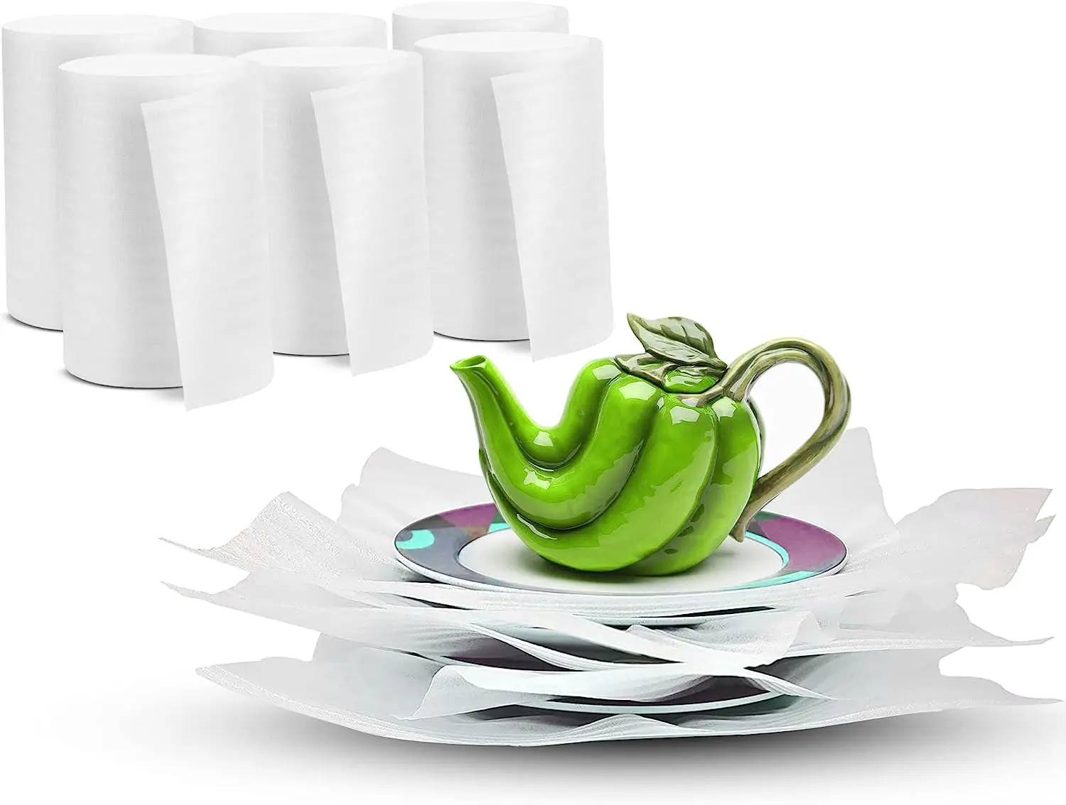 6 Rolls White Poly Foam Wrap Sheets 12" x 60' for Packing & Moving ...